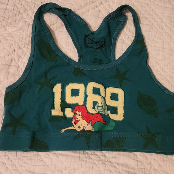 Disney | Intimates & Sleepwear | Disney Teal Sports Bra With Ariel ...